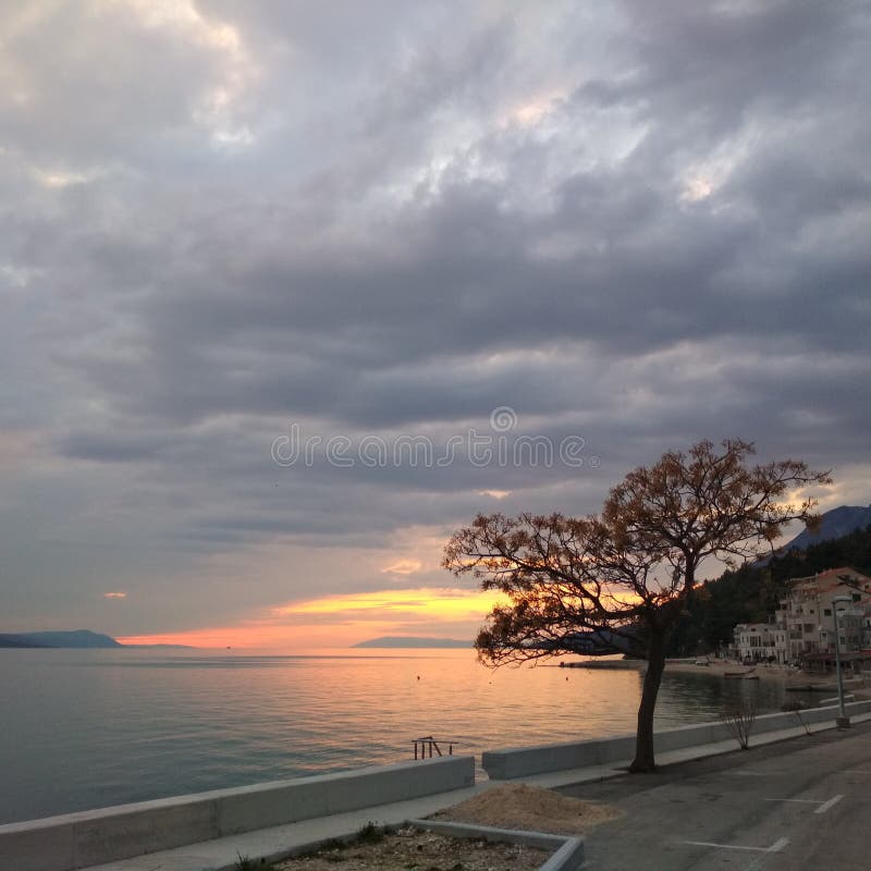 Naturally Coloured Sunset stock photo. Image of adriatic - 147651314