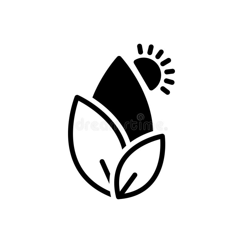 Black Solid Icon for Naturally, by Nature and Herbal Stock Vector ...