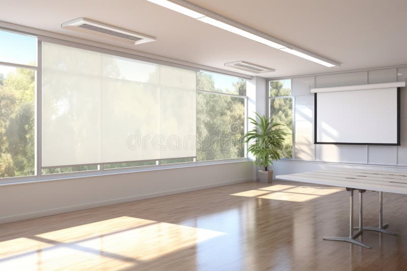 Naturally Lit Study Space with a Large Window Stock Illustration ...