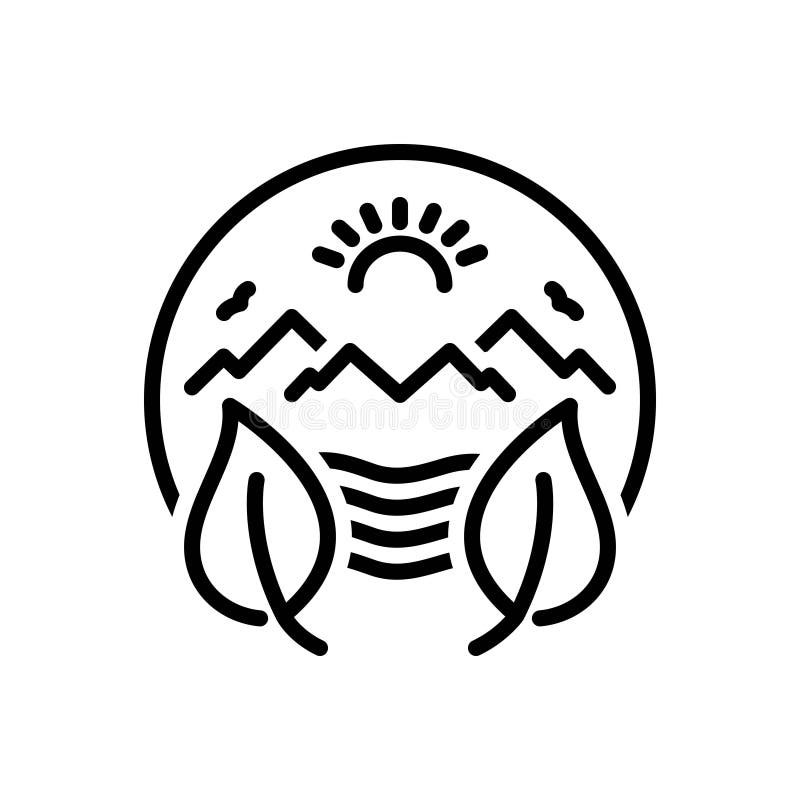 Black Line Icon for Naturals, Leaf and Naturalistic Stock Vector ...