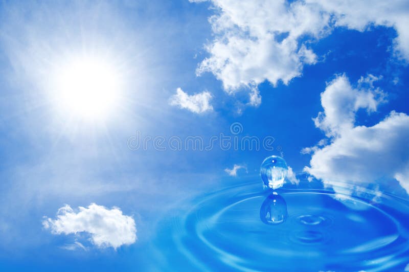 Water Drop Sky Sun Time Background Stock Photo - Image of beginning ...