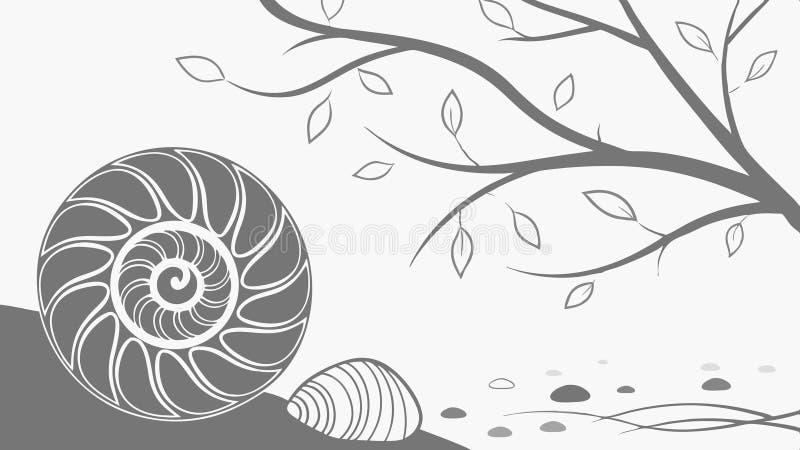 Zen art stylized snail stock vector. Illustration of difficulty - 75748966