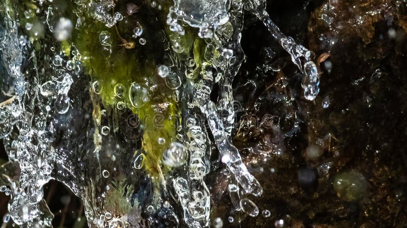 Nature Abstract: Splashing Water Streaming Down and Enveloping Fresh ...