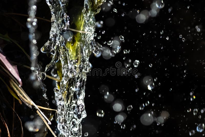 Nature Abstract: Splashing Water Streaming Down and Enveloping Fresh ...