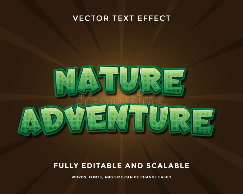Nature Adventure Vector Text Effect Stock Vector - Illustration of ...