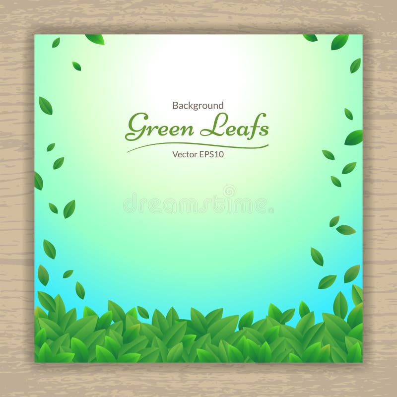 Nature Background Banner with Green Leaf Frame Stock Vector ...