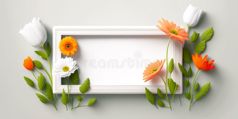 Nature Background Ceative Layout with Flowers Generative AI Stock ...