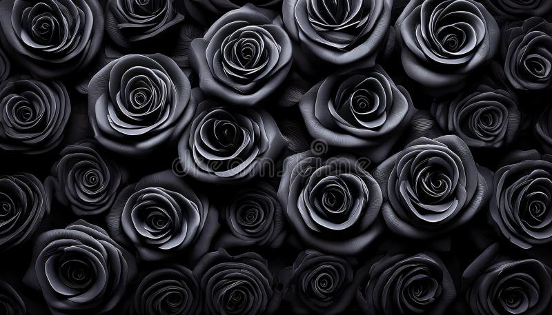 Nature Background Composed of Black Roses Seen from Above Stock ...