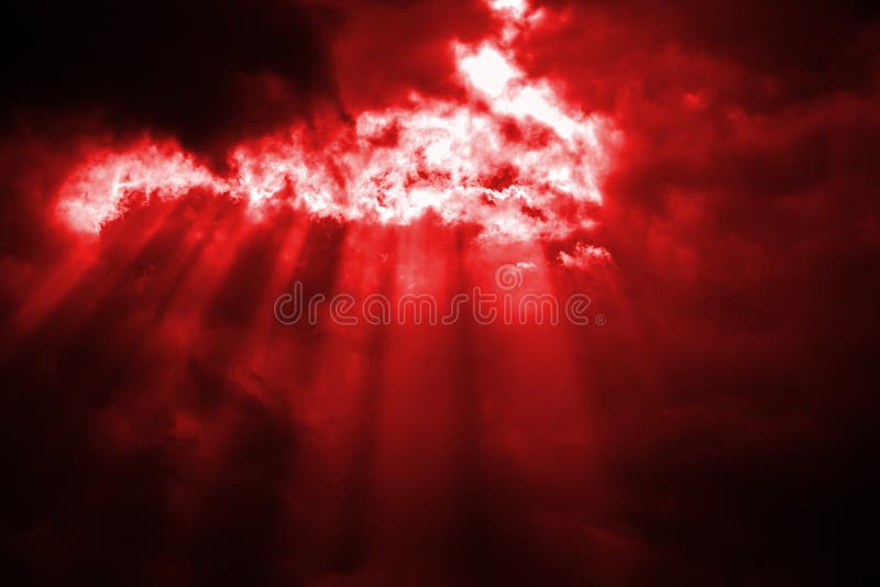 Nature Background. Dramatic Clouds on the Sky in Red Colors Stock Photo ...