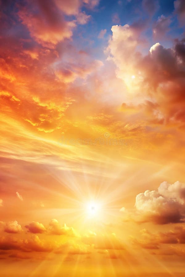 Nature Background Gradient Overlay Orange Sky Evening Sunset Stock ...