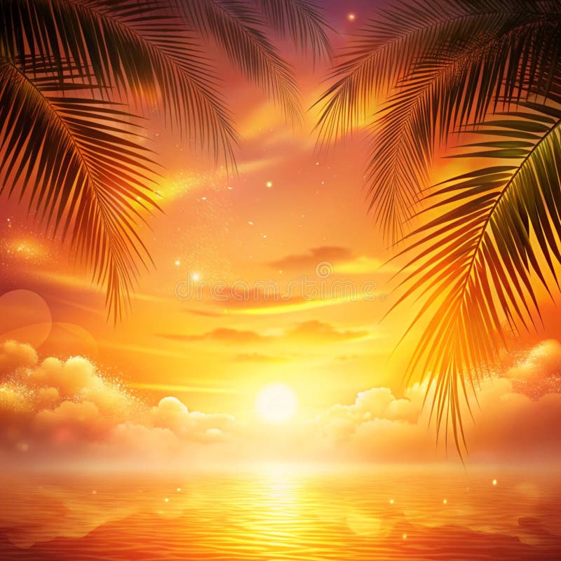 Nature Background Gradient Overlay Orange Sky Evening Sunset Stock ...