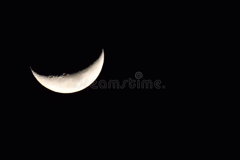 Nature Background Half Moon in Dark Night Sky Stock Photo - Image of ...