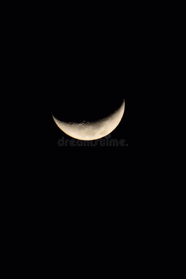 Nature Background Half Moon in Dark Night Sky Stock Image - Image of ...