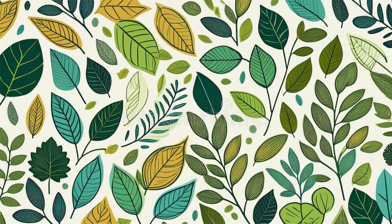 Seamless Pattern with Leaves Forming a Nature Background, Ideal for ...