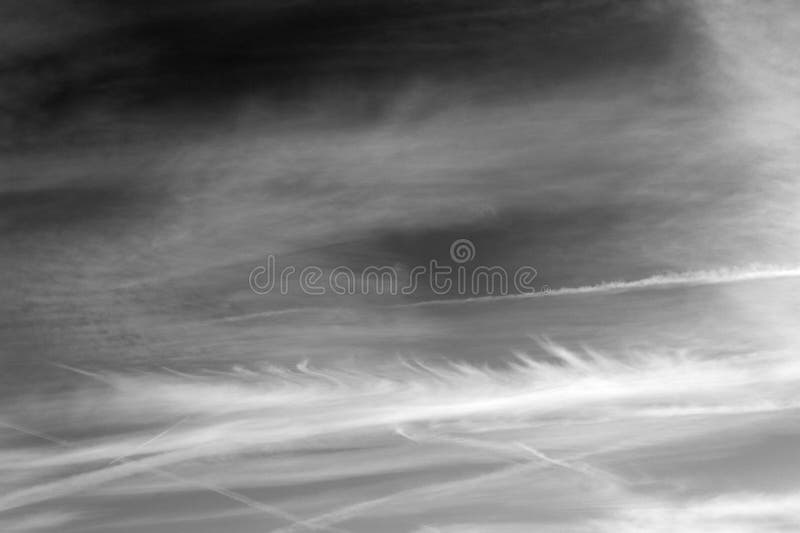 Nature Background 3930 Sky with Diffuse Clouds and Lines in Bnw Stock ...