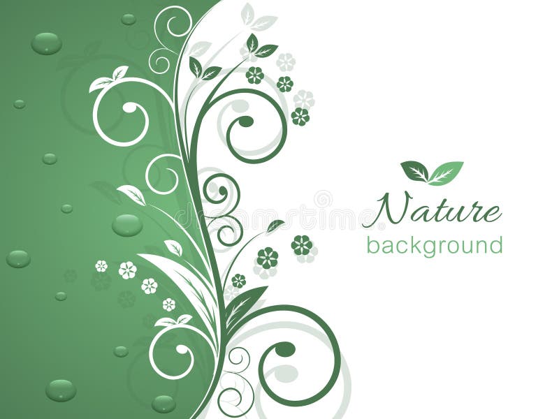 Nature Background with Spiral Swirly Pattern and Water Drops. Stock ...