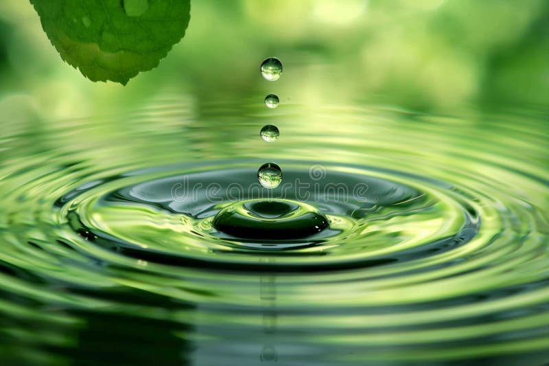 Nature Background Wallpaper Green Environment, Drop of Water in ...
