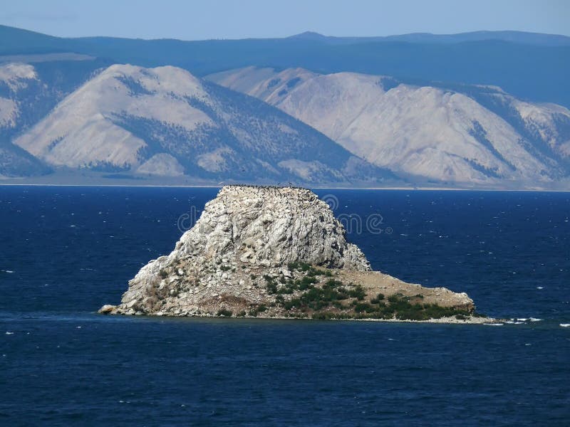 The Nature of Baikal. Lake Baikal and a Beautiful Sky. Mountains Stock ...
