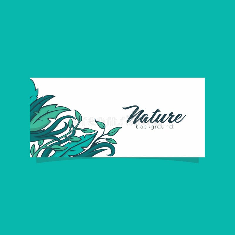 Nature Banner Background Simple Design. Leaf Vector Stock Vector ...