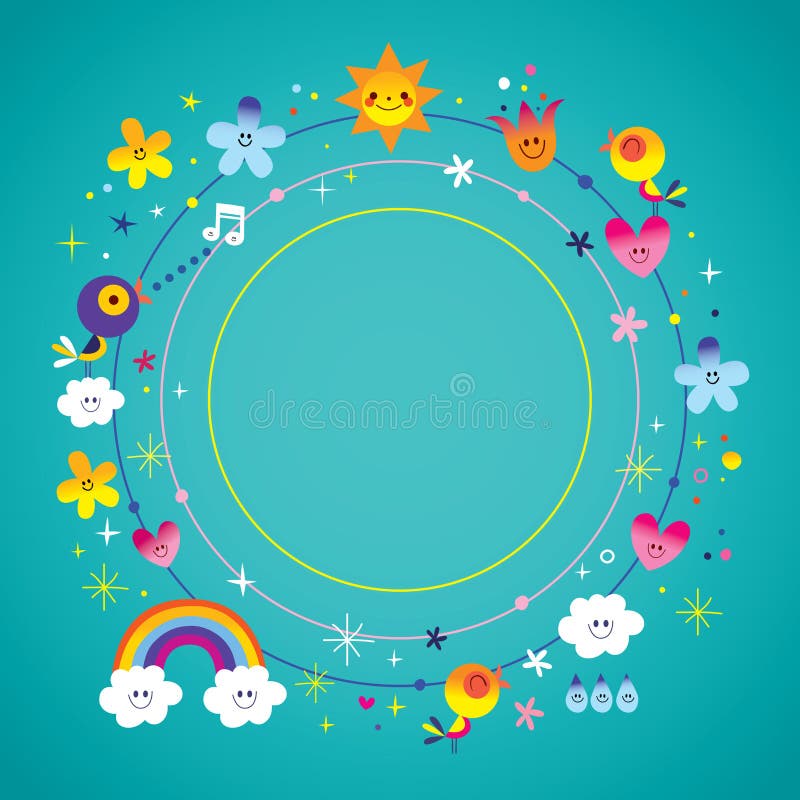 Nature Banner Round Frame Border Stock Vector - Illustration of ecology ...