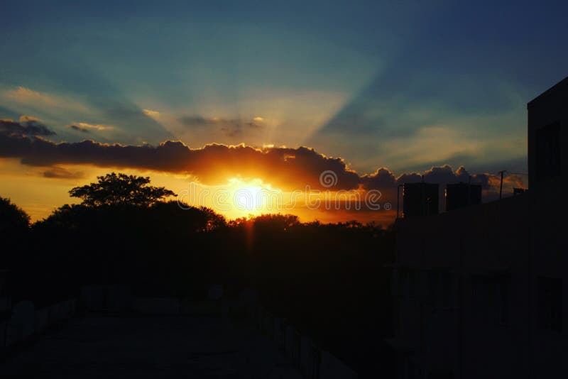 Sun set stock photo. Image of evening, beautiful, nature - 102729526