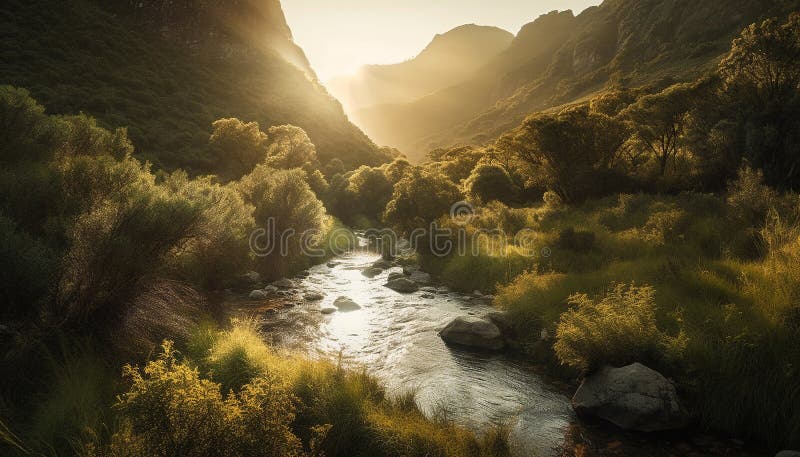 Nature Beauty Revealed in Tranquil Mountain Meadow Generated by AI ...