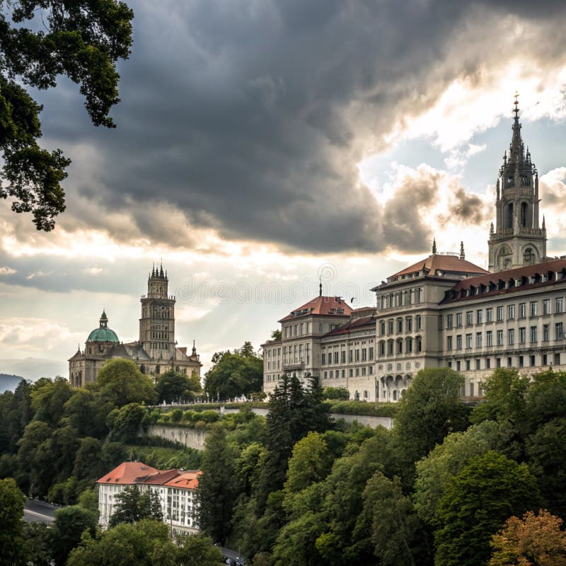 Nature in Bern stock illustration. Illustration of swissarchitecture ...