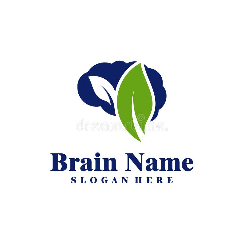 Nature Brain Logo Design Vector. Creative Brain with Leaf Logo Concepts ...