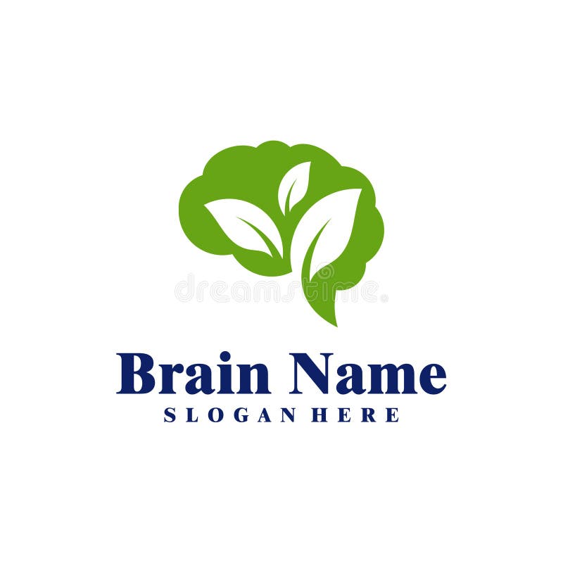 Nature Brain Logo Design Vector. Creative Brain with Leaf Logo Concepts ...