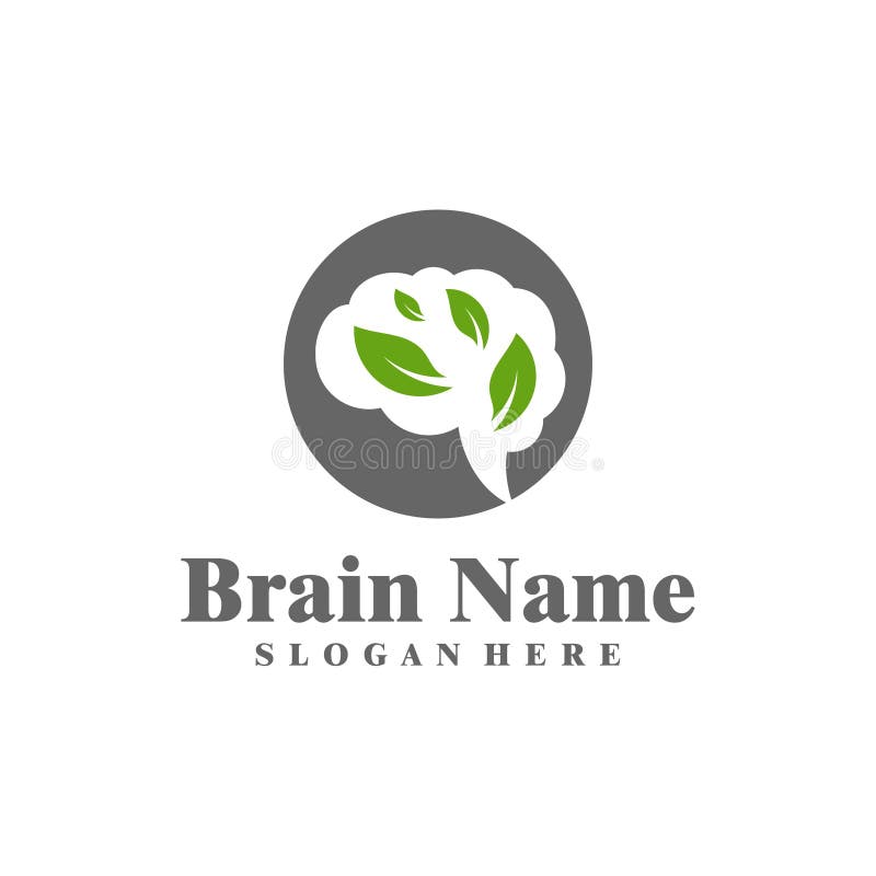 Nature Brain Logo Design Vector. Creative Brain with Leaf Logo Concepts ...
