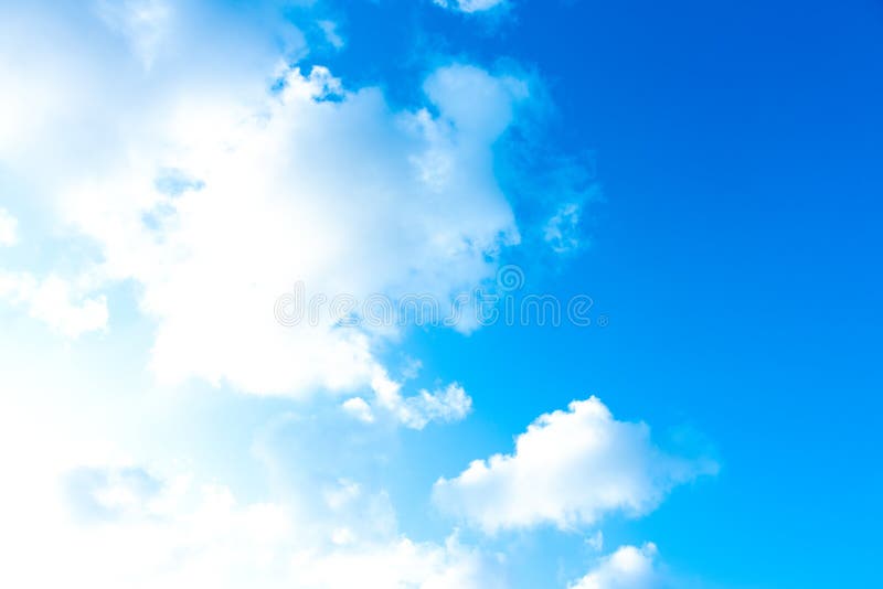 Nature Bright Blue Sky with White Clouds on Blackground. Beautiful Sky ...