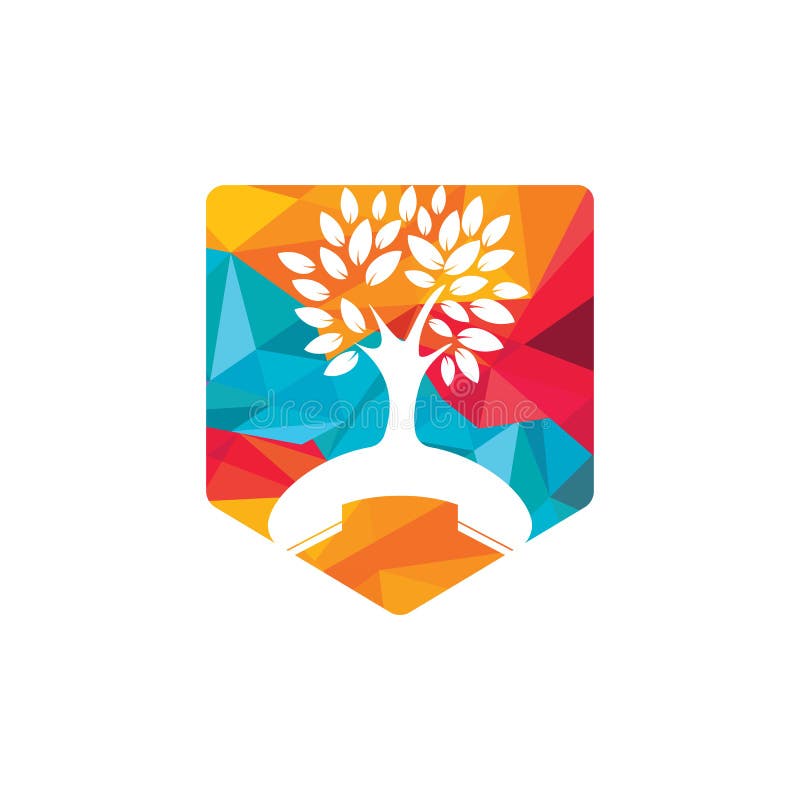Nature Call Vector Logo Design. Handset Tree Icon Design Template ...