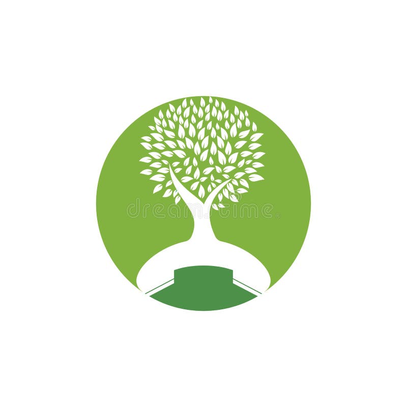 Nature Call Vector Logo Design. Handset Tree Icon Design Template ...