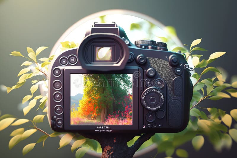 Nature Camera Photos Taking Stock Illustration - Illustration of ...