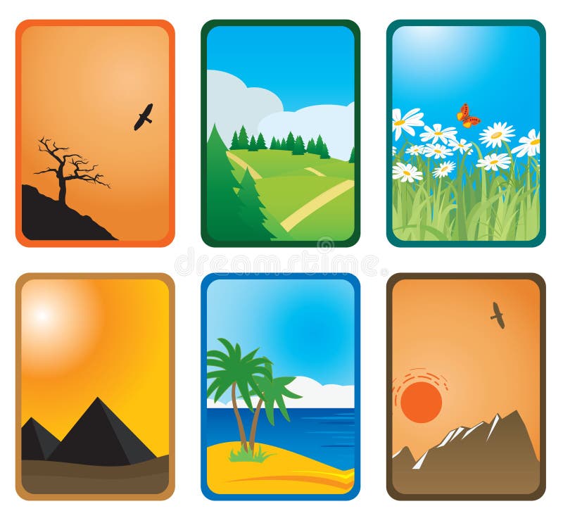 Nature cards stock vector. Illustration of pyramid, horizontal - 19740918