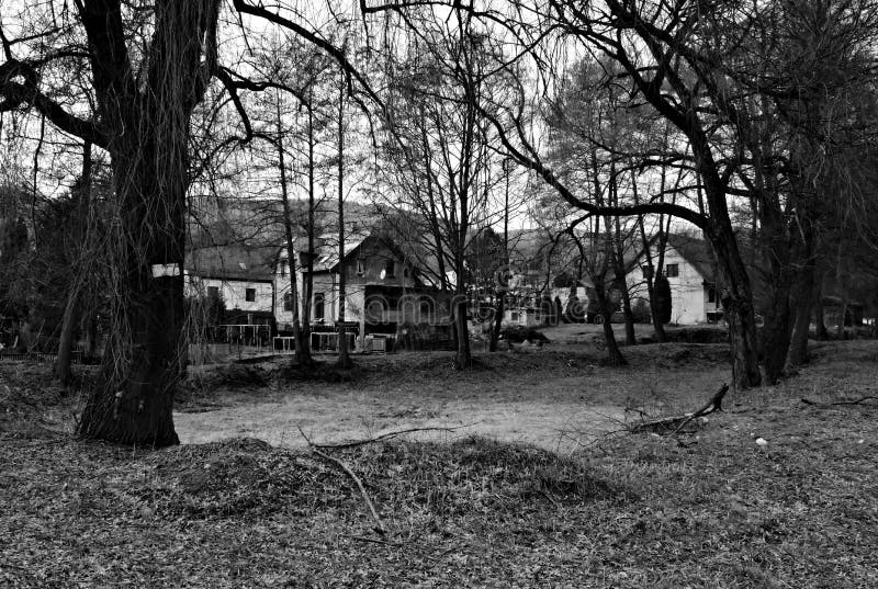 Nature in Centre of Czech Village of Luzny in Sunset Stock Photo ...