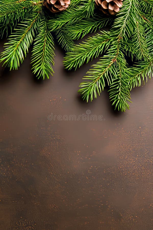 Nature Christmas Concept. Creative Layout with Winter Evergreen Tree ...