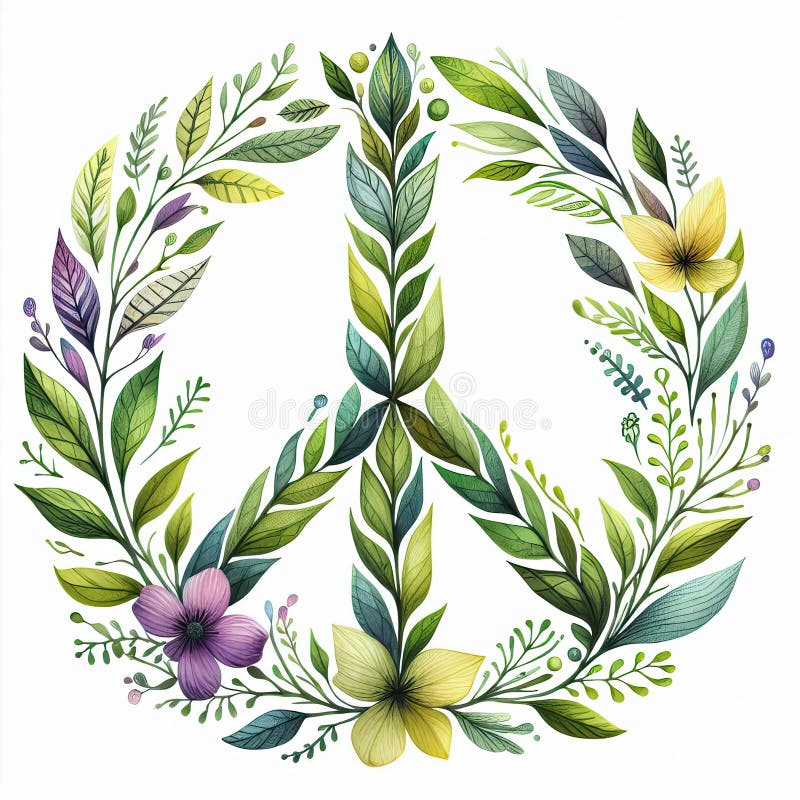 Nature Circle of Peace and Unity Stock Illustration - Illustration of ...