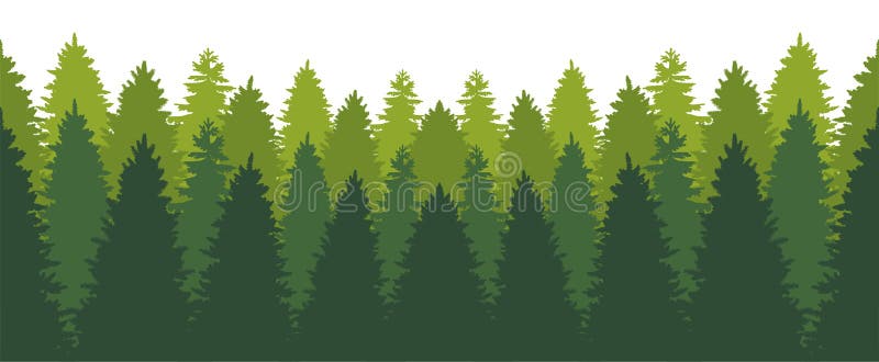 Forest Trees Seamless Pattern Background Stock Vector - Illustration of ...