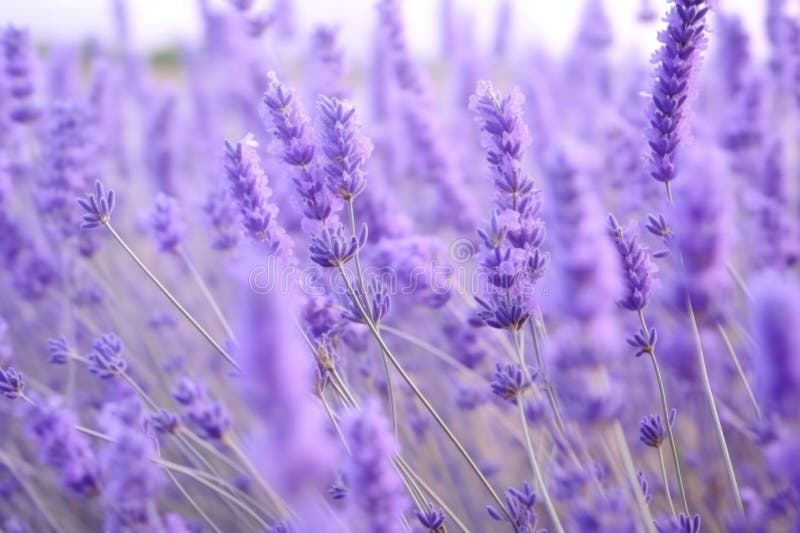 Nature Close-up: Lavender Stalks Swaying in Wind Stock Photo - Image of ...