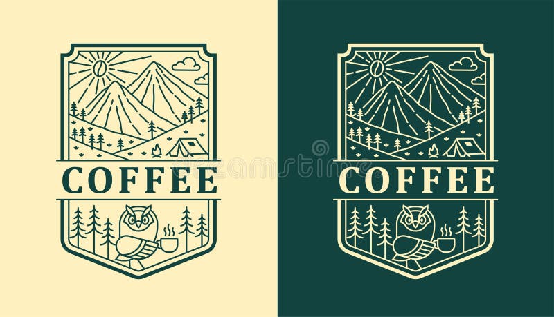 Nature Coffee Line Art Vector Design Stock Vector - Illustration of ...