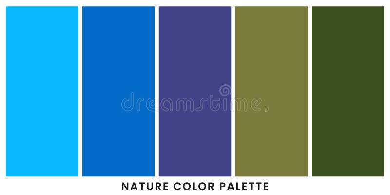 Nature Color Palette Template for Graphic Design, Isolated Background ...