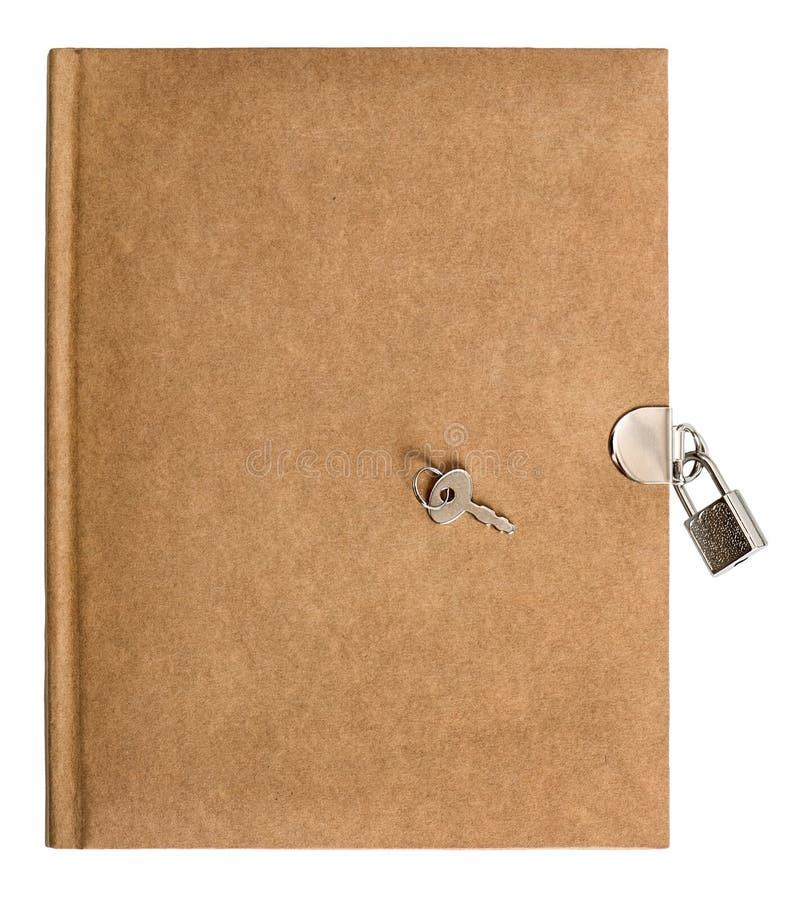 Nature Colored Retro Diary Book with Lock and Key Stock Photo - Image ...