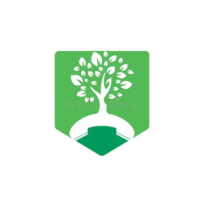 Nature Call Vector Logo Design. Handset Tree Icon Design Template ...