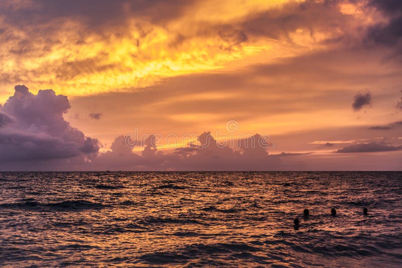 Nature Composition of Sunset at Sea after the Storm Stock Photo - Image ...