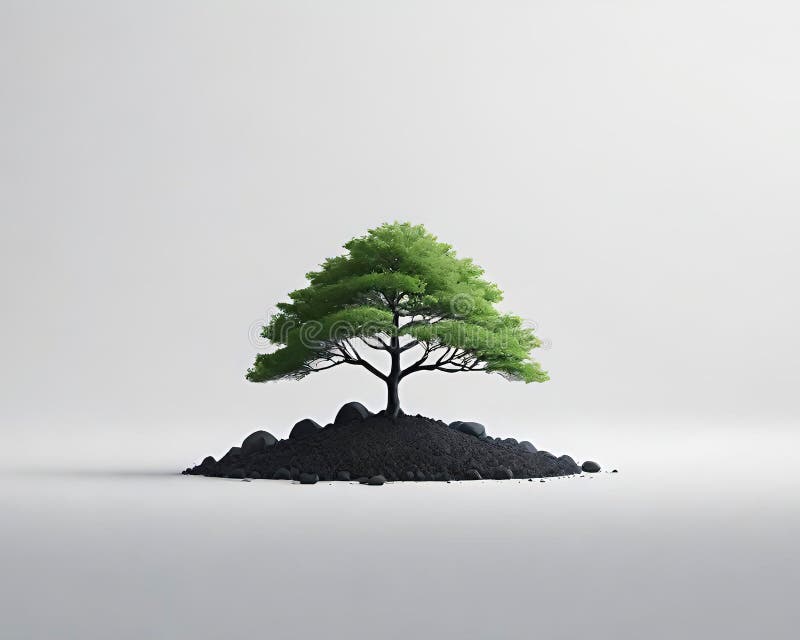 Nature Concept.Tree in the Ground As a Symbol of Nature Stock ...