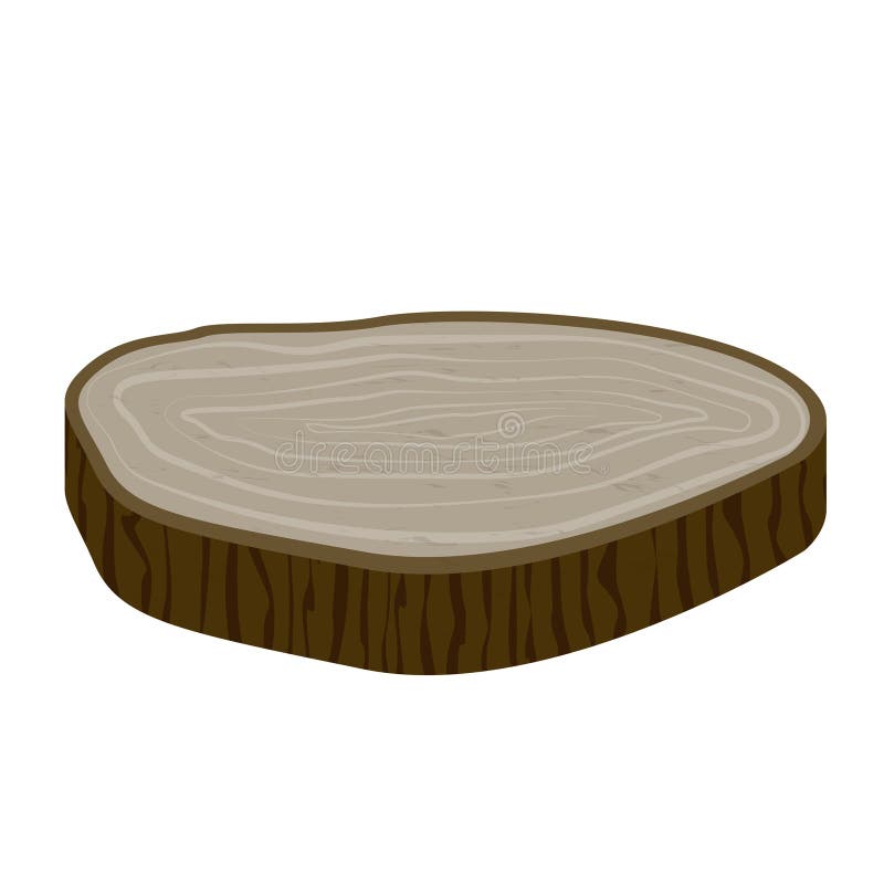 Nature Cutted Tree Trunk with Growth Rings Cartoon Illustration Stock ...