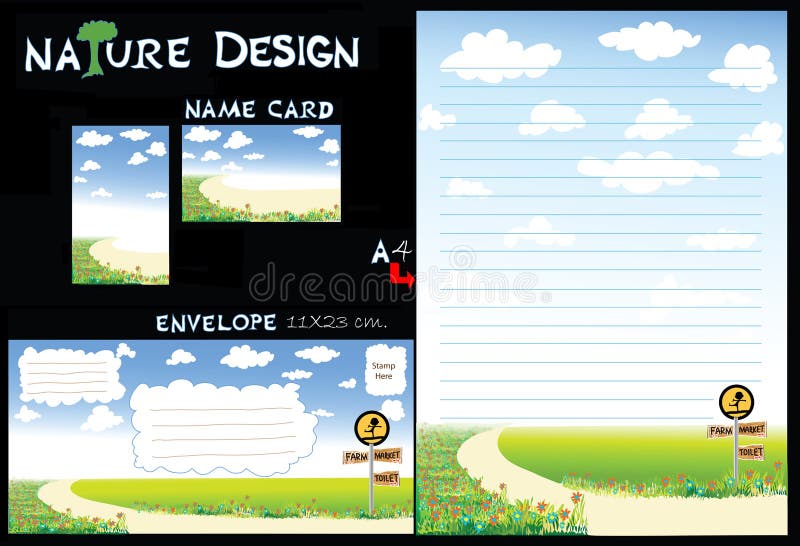 Nature design paper set stock vector. Illustration of graphics - 14637915