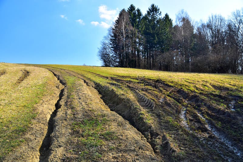 Nature Destruction Field Erosion Stock Image - Image of landscape, soil ...