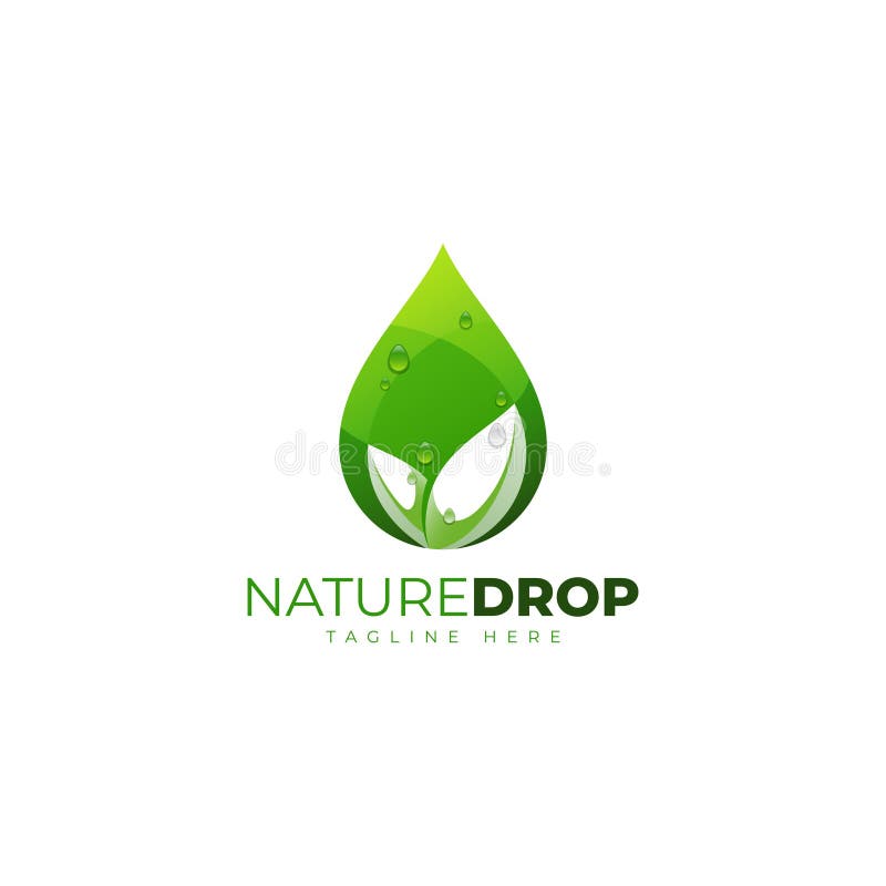 Nature Drop Logo stock vector. Illustration of life - 210257345